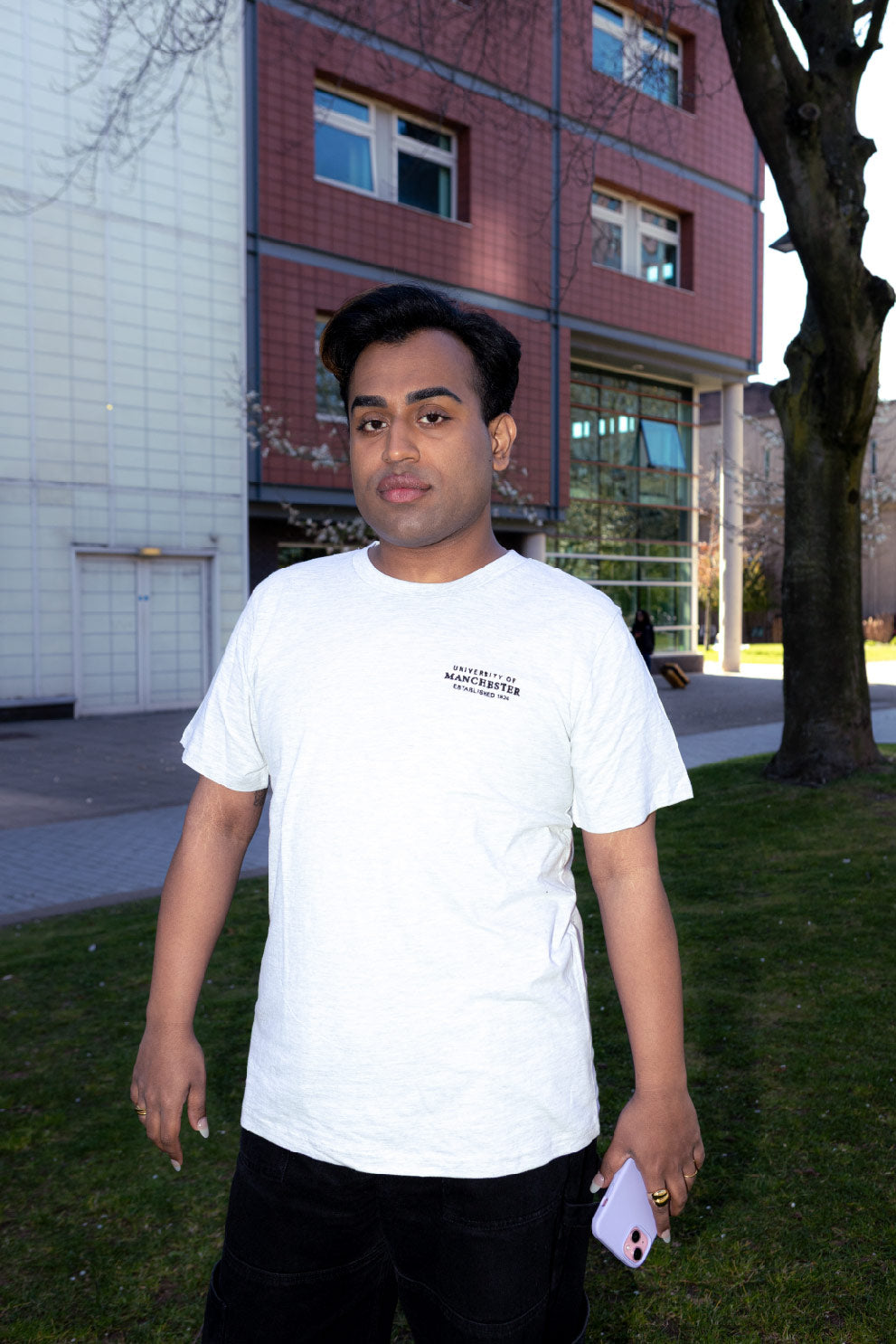 Embroidered Grey T-Shirts – University of Manchester Students' Union Shop